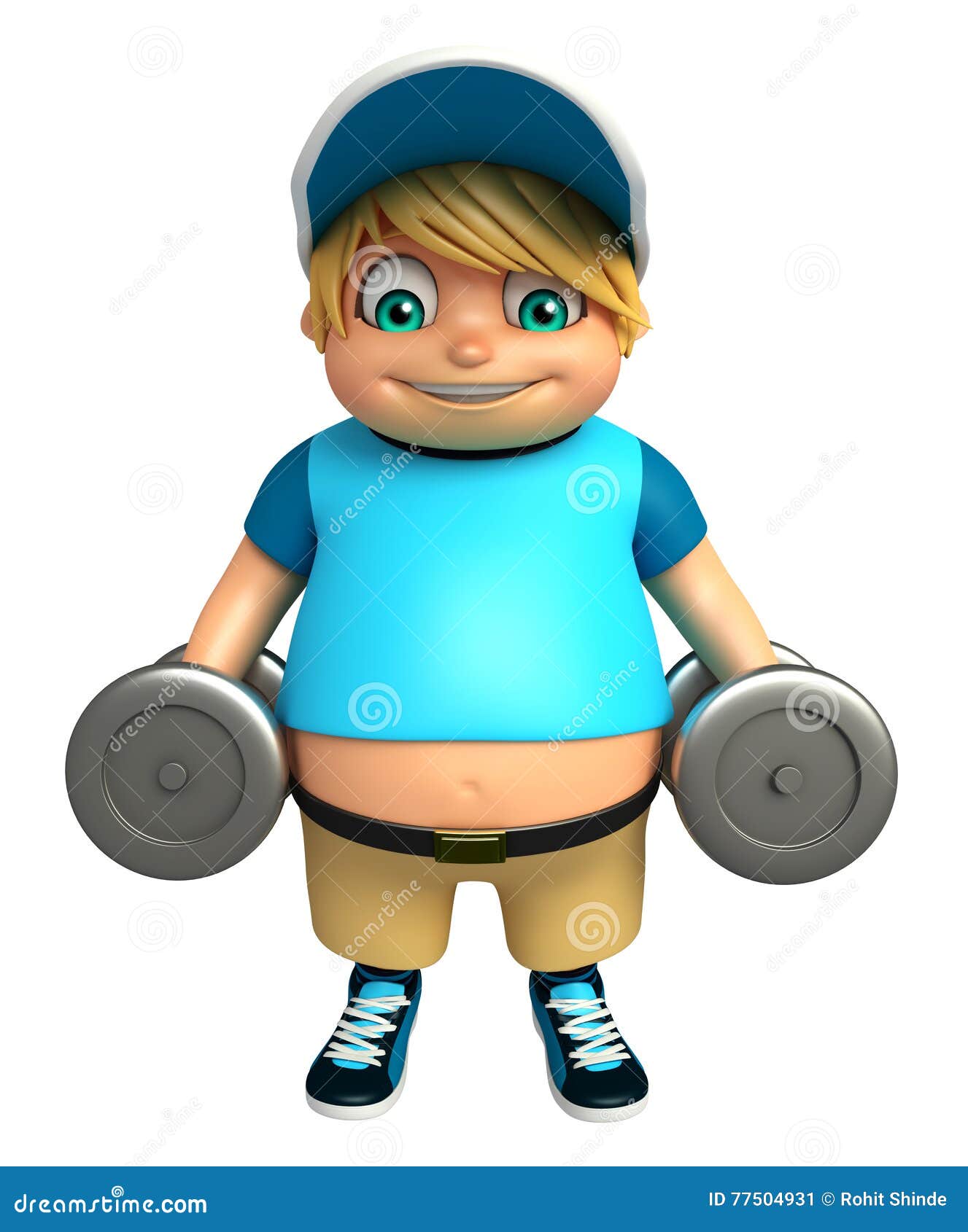 Kid boy with Weight stock illustration. Illustration of playful - 77504931