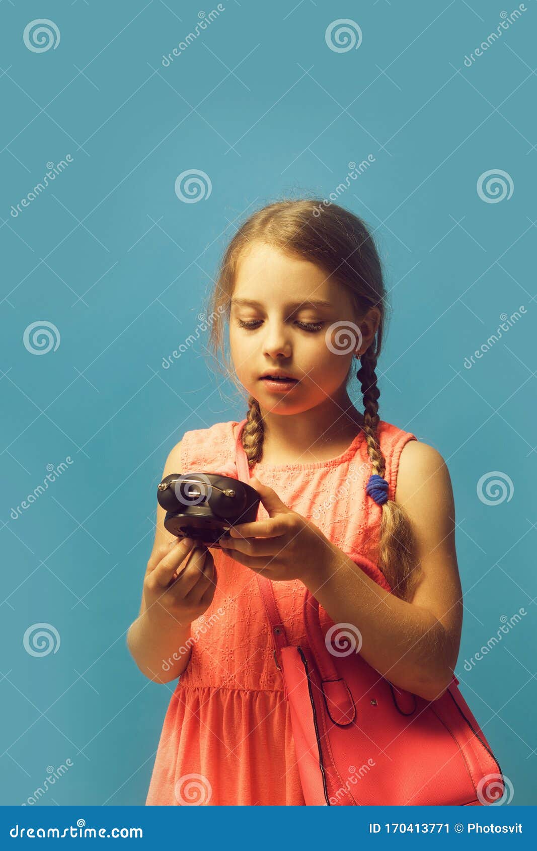 Kid with Braids and Concentrated Face Expression Stock Image - Image of ...