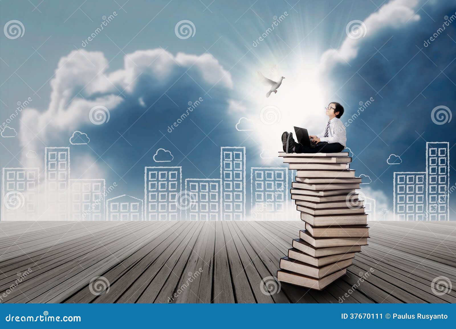 Bright Future. Futuristic Image. Different Dimensional Space. Beautiful ...