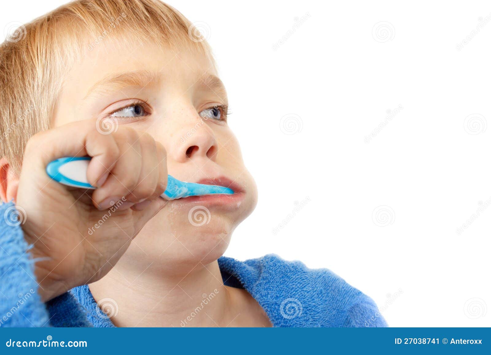 Kid brushing teeth stock image. Image of dental, everyday - 27038741