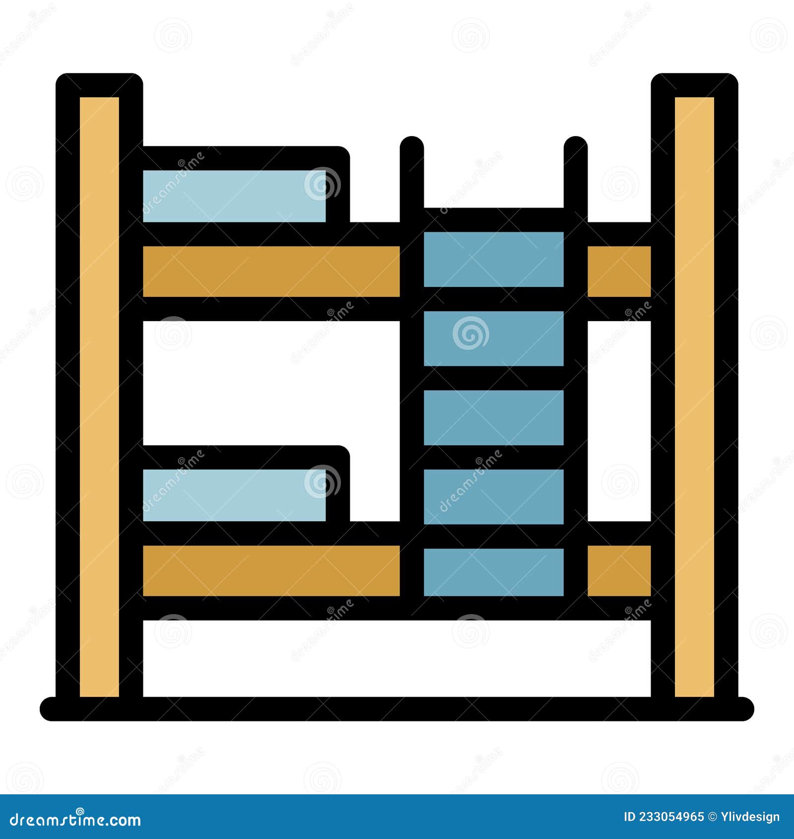 Kid Bunk Bed Icon Color Outline Vector Stock Vector - Illustration of ...