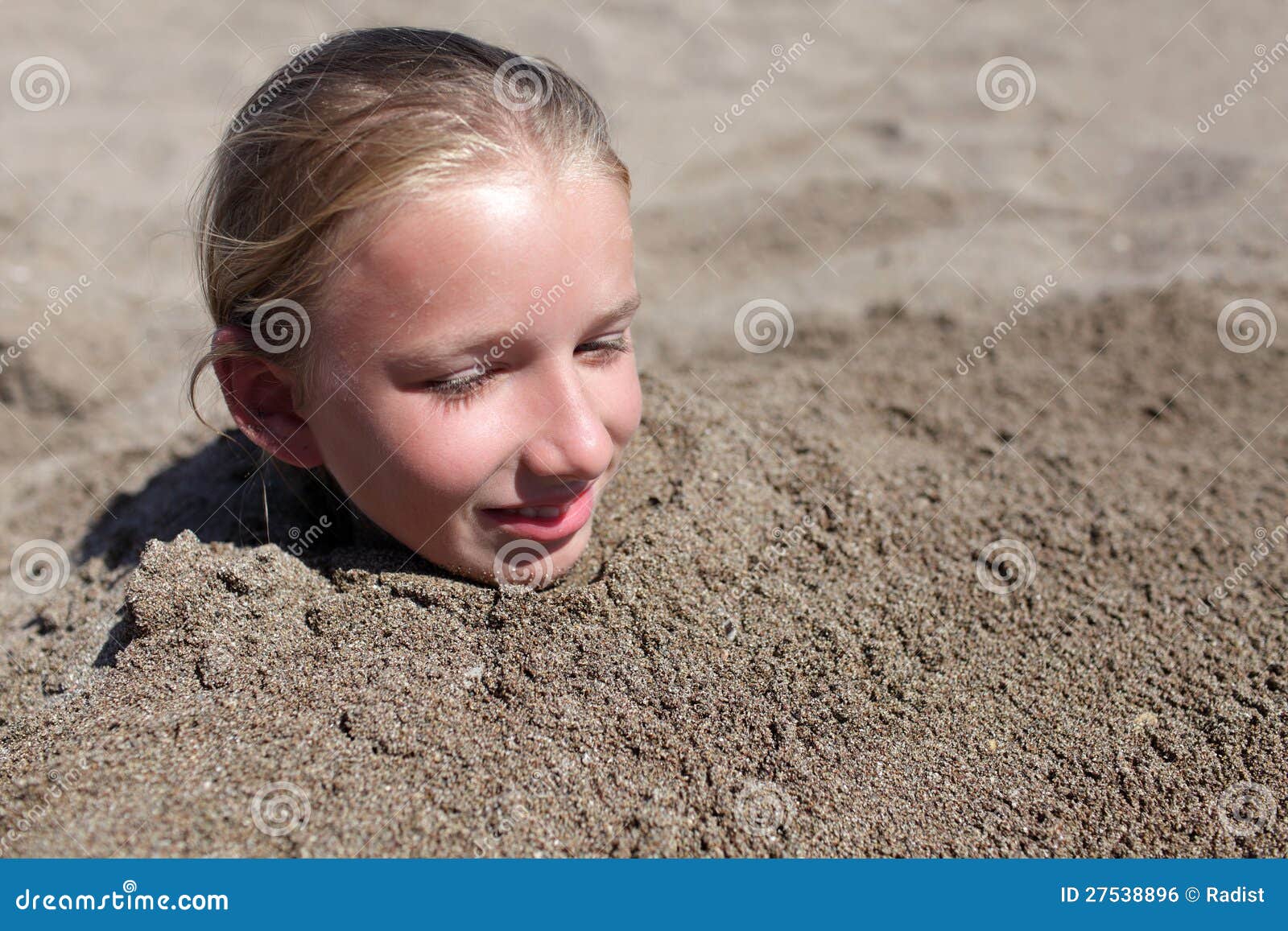 Kid buried in sand stock photo. Image of caucasian, outdoor - 27538896