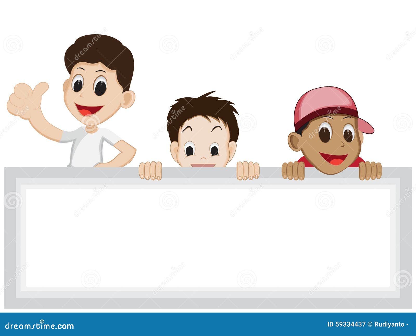 Kid Cartoon with Blank Sign Stock Illustration - Illustration of empty ...