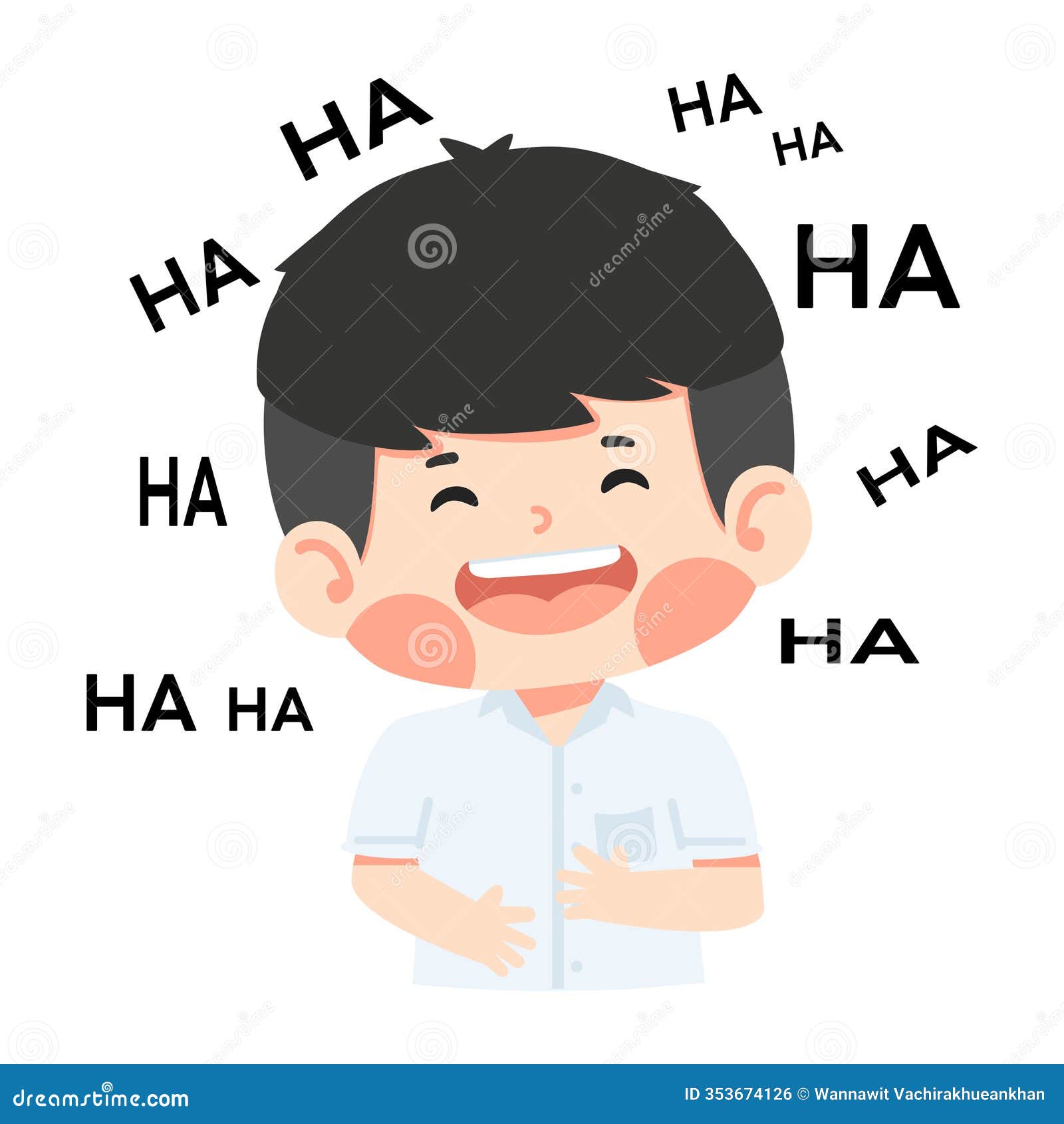 Kid Cartoon Boy Laughing Character Stock Illustration - Illustration of ...