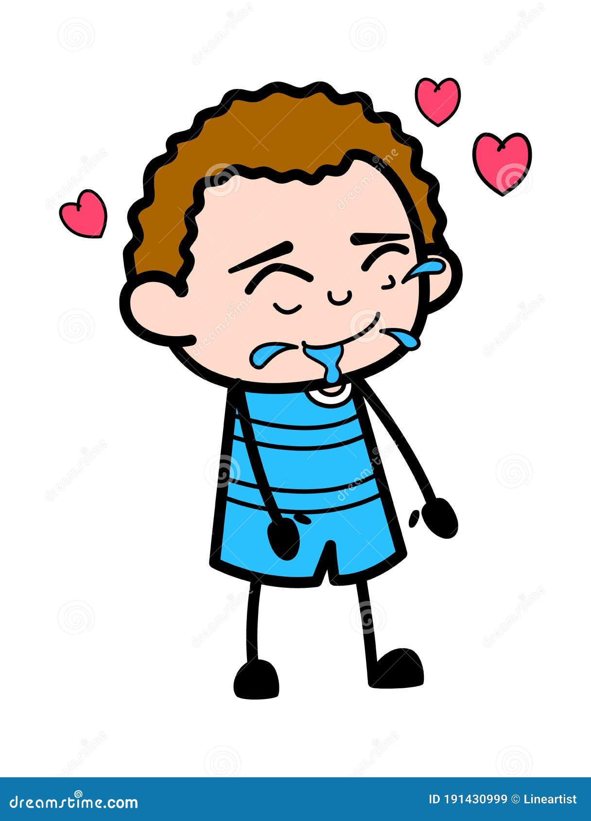 Kid Cartoon Drooling in Love Stock Illustration - Illustration of ...