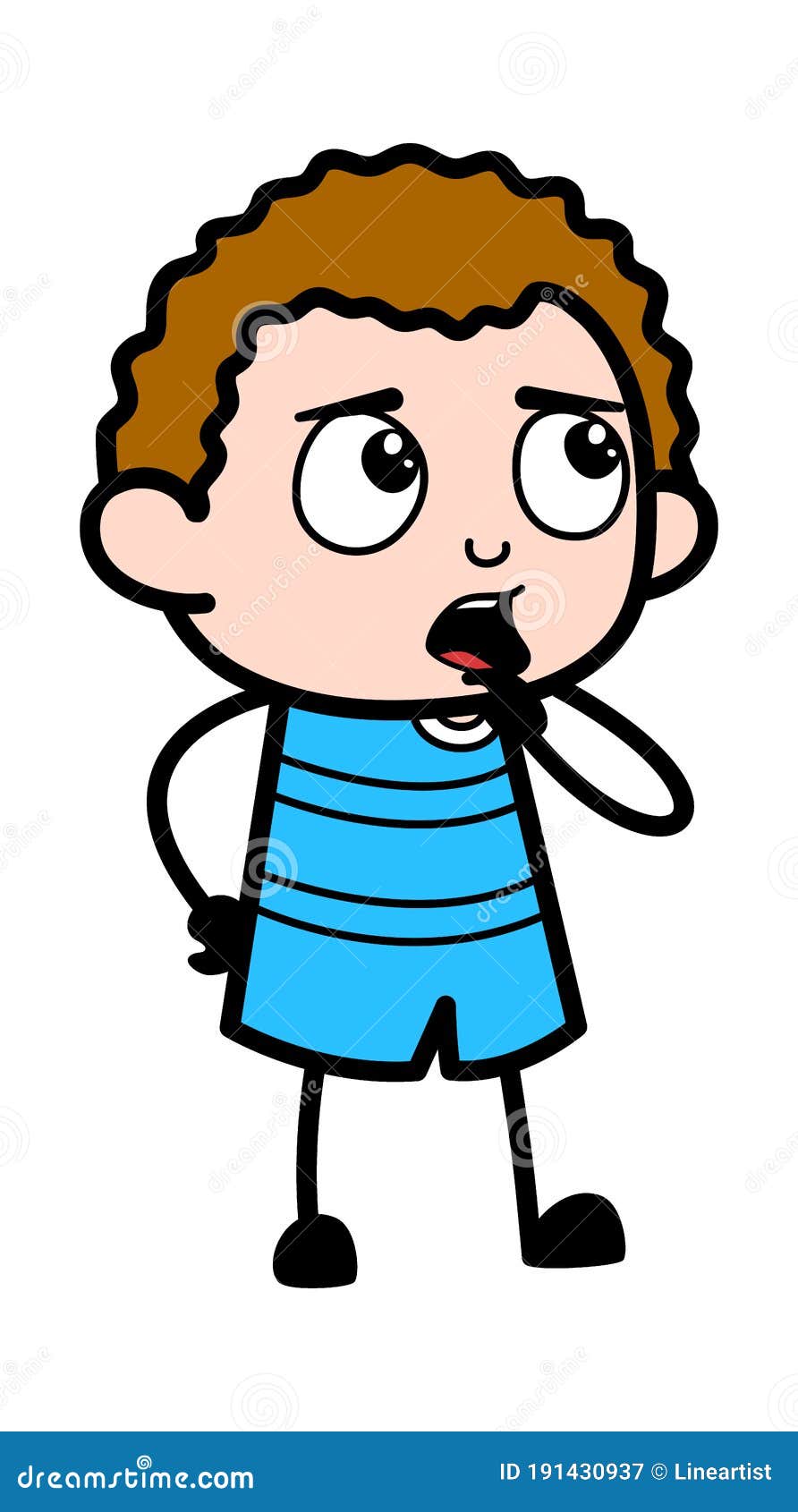 Kid Cartoon wondering stock illustration. Illustration of surprised ...