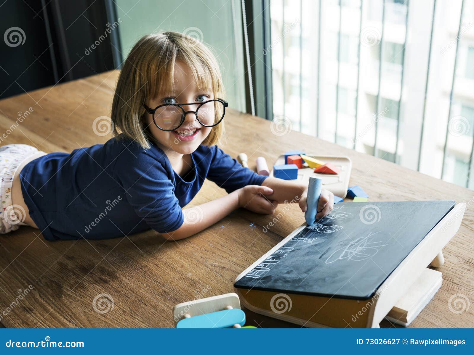 Kid Chalkboard Drawing Relax Leisure Concept Stock Image - Image of ...