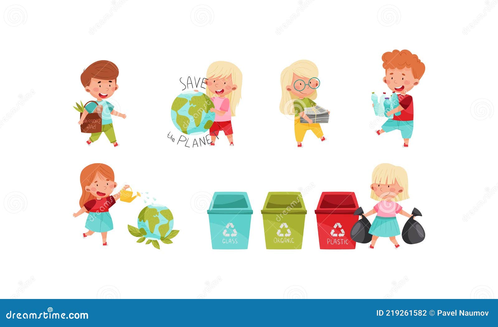 Cow Sorting Trash, Garbage Recycling Campaign Mascot, Funny Cartoon ...