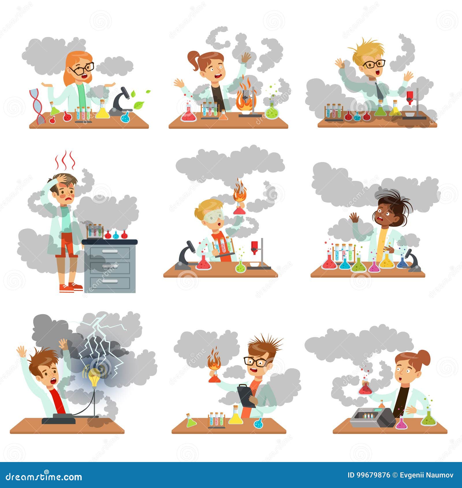 Characters Chemists Man And Woman Cartoon Vector | CartoonDealer.com ...
