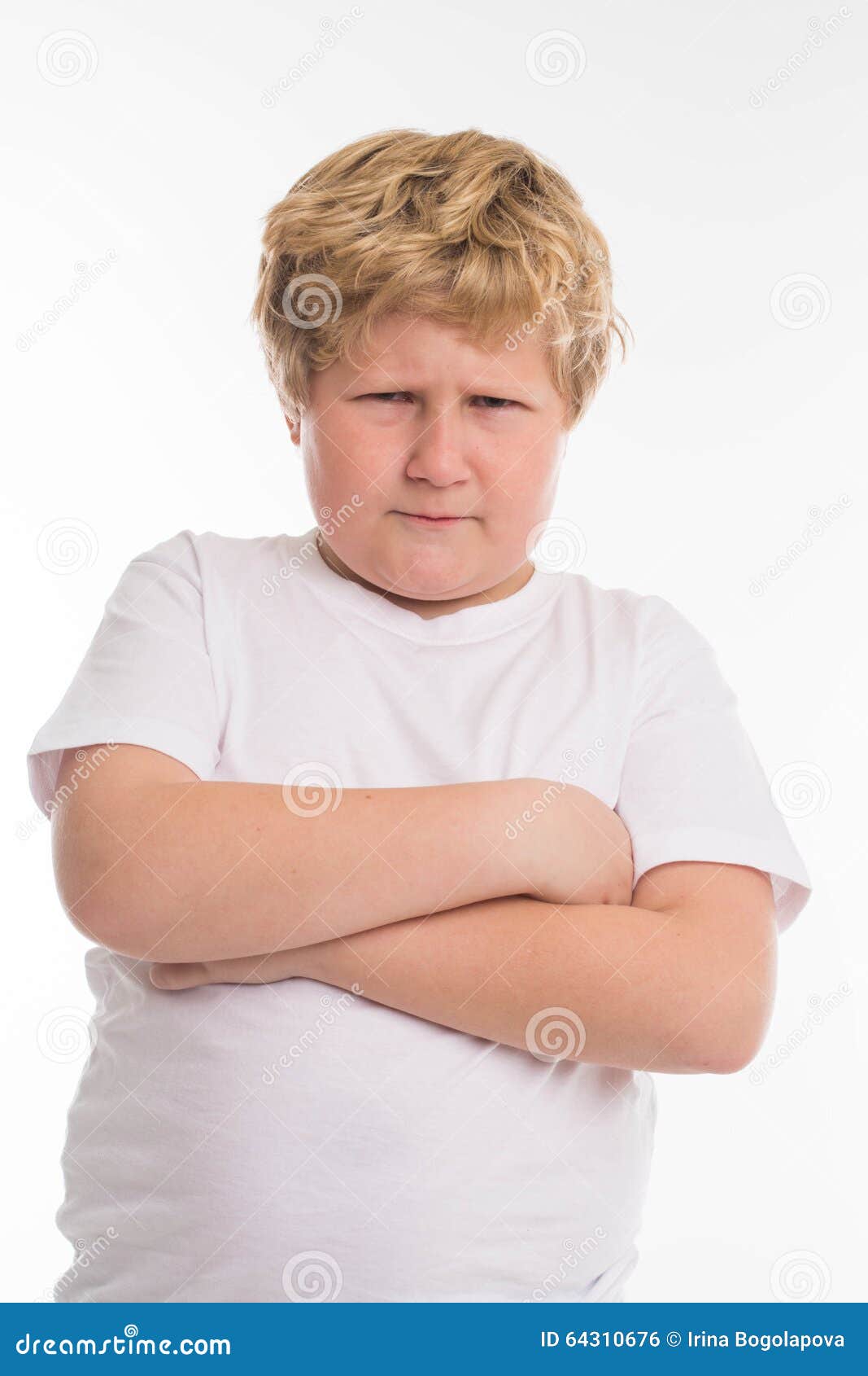 Kid Child Studio Boy Angry Portrait On White Stock Photo ...