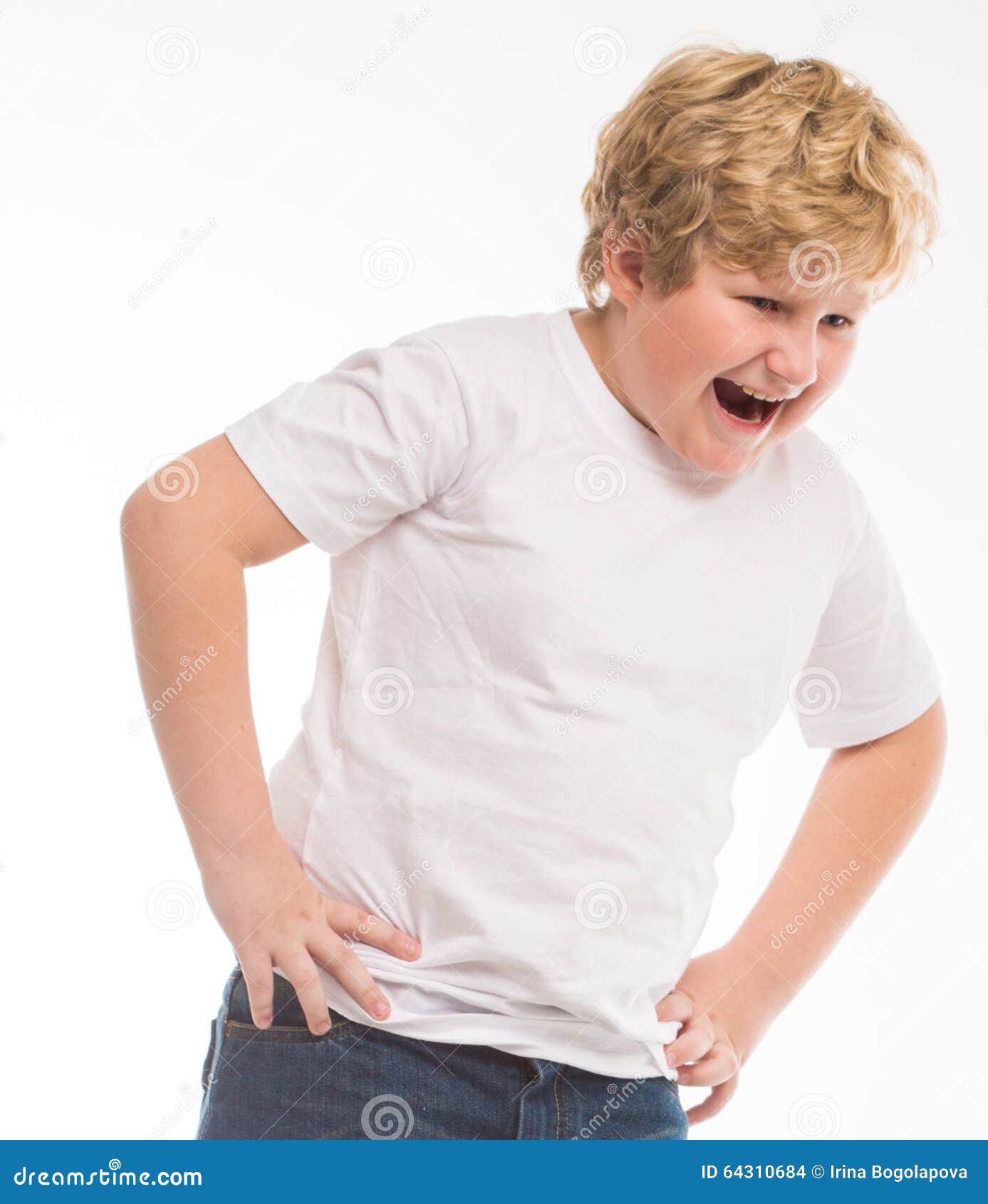 Kid Child Studio Boy Angry Portrait on White Stock Photo - Image of ...