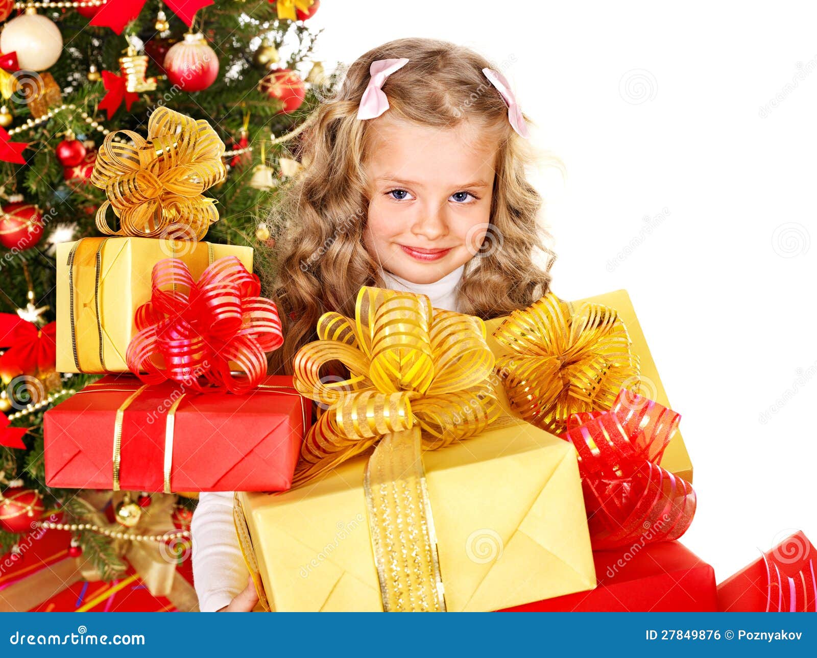 Kid with Christmas Gift Box. Stock Photo - Image of casual, beautiful ...
