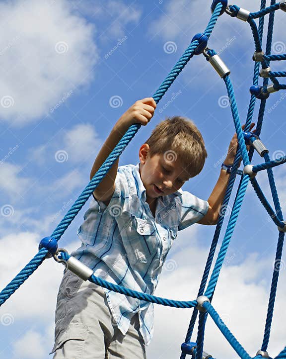 Kid Climbing Ropes stock image. Image of ropes, youth - 4089155