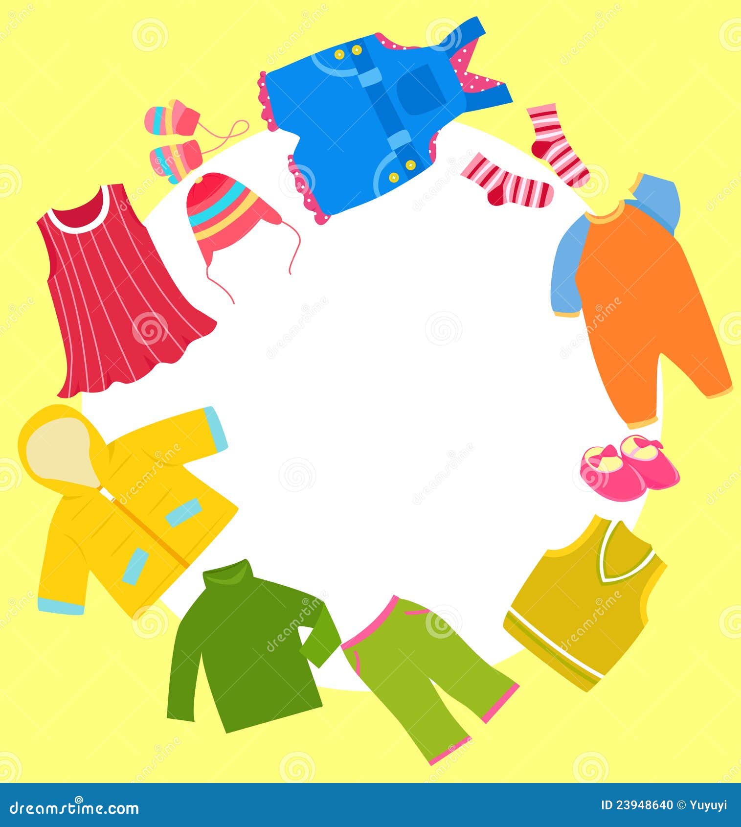 Kid Clothes Set And Frame Stock Photo - Image: 23948640