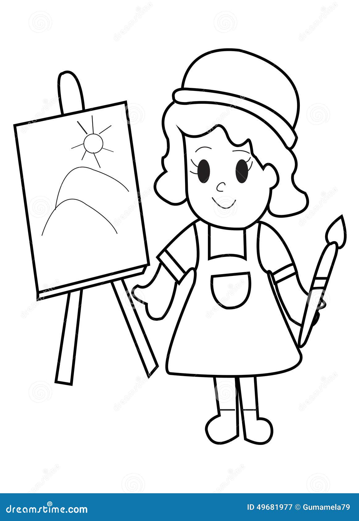 Kid Coloring Page stock illustration. Illustration of academic - 49681977