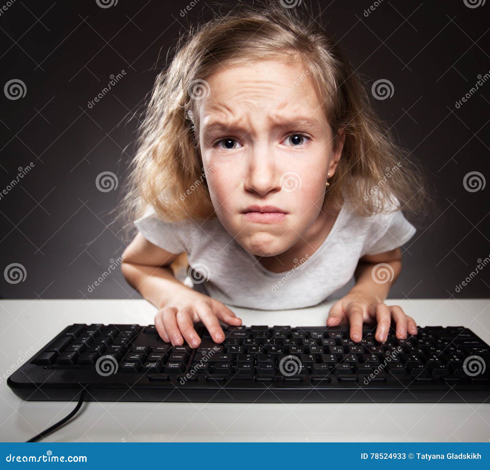 Kid with computer stock image. Image of technology, indoors - 78524933