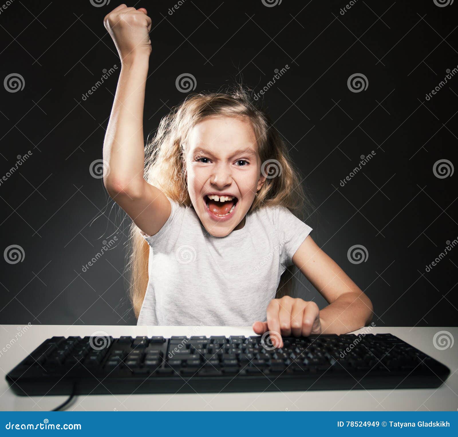 Kid with computer stock image. Image of internet, laptop - 78524949
