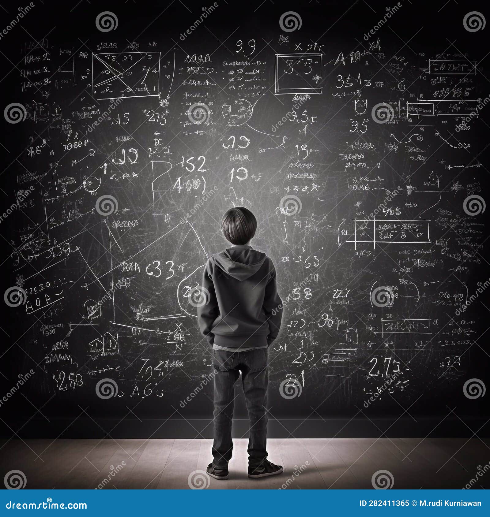 Kid are Confused To Solve Math AI Generated Stock Illustration ...