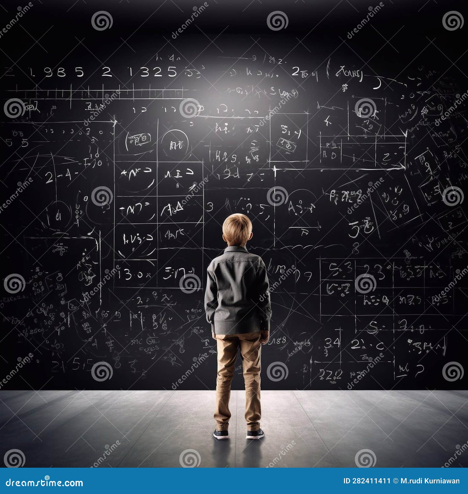 Kid are Confusing Staring at the Chalkboard AI Generated Stock ...