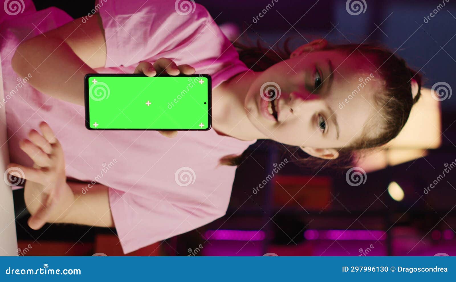 Child Media Star Showing Chroma Key Cellphone To Fans, Unpacking it and ...