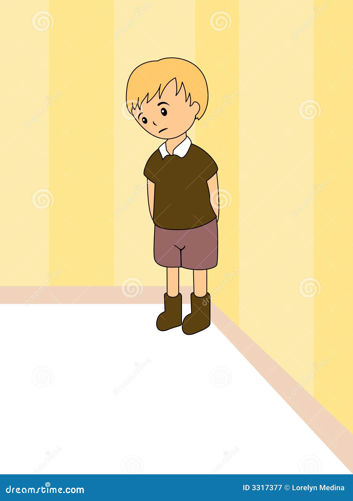 Kid on a Corner stock illustration. Illustration of children - 3317377