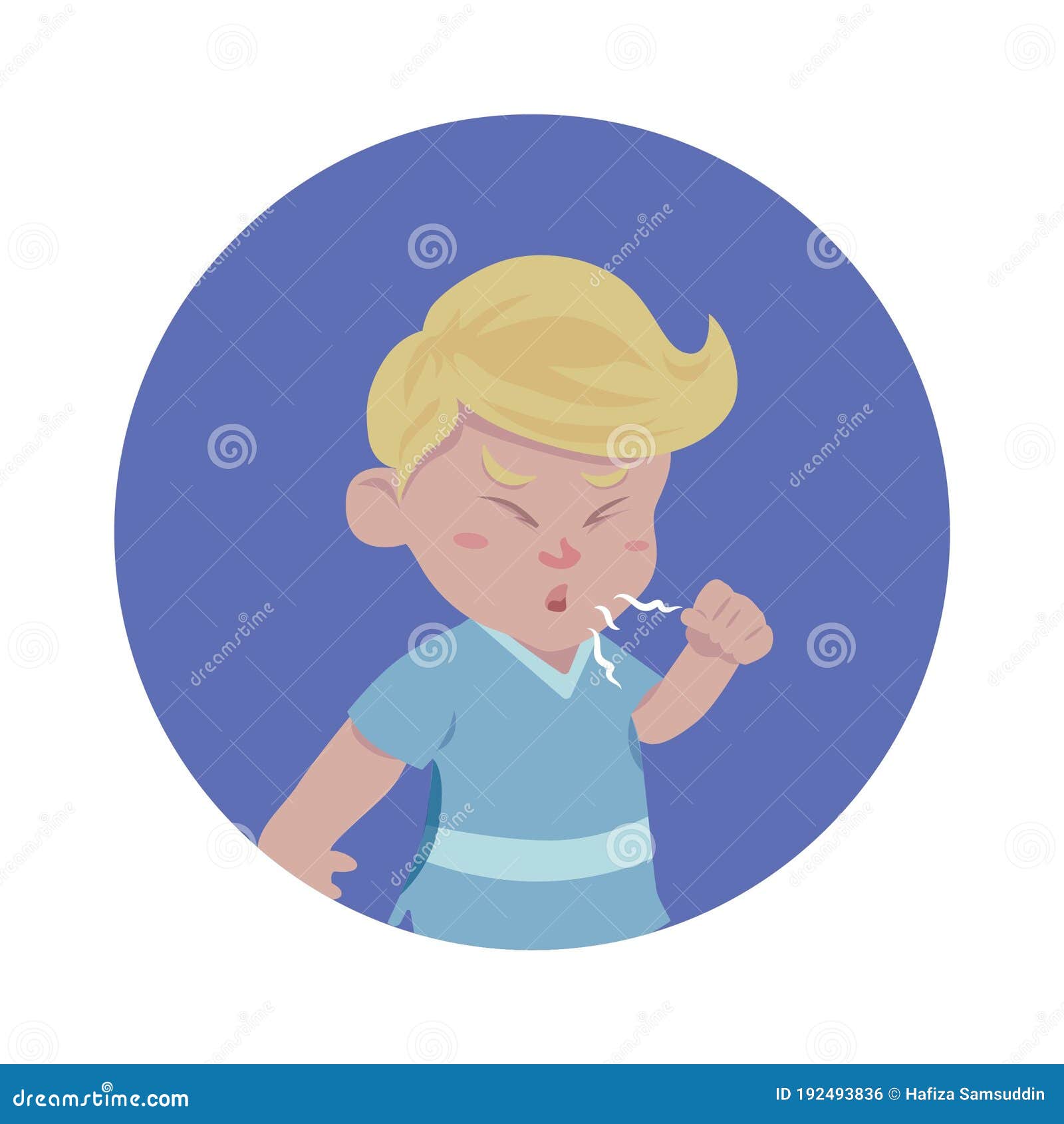 Kid Coughing. Vector Illustration Decorative Design Stock Vector ...