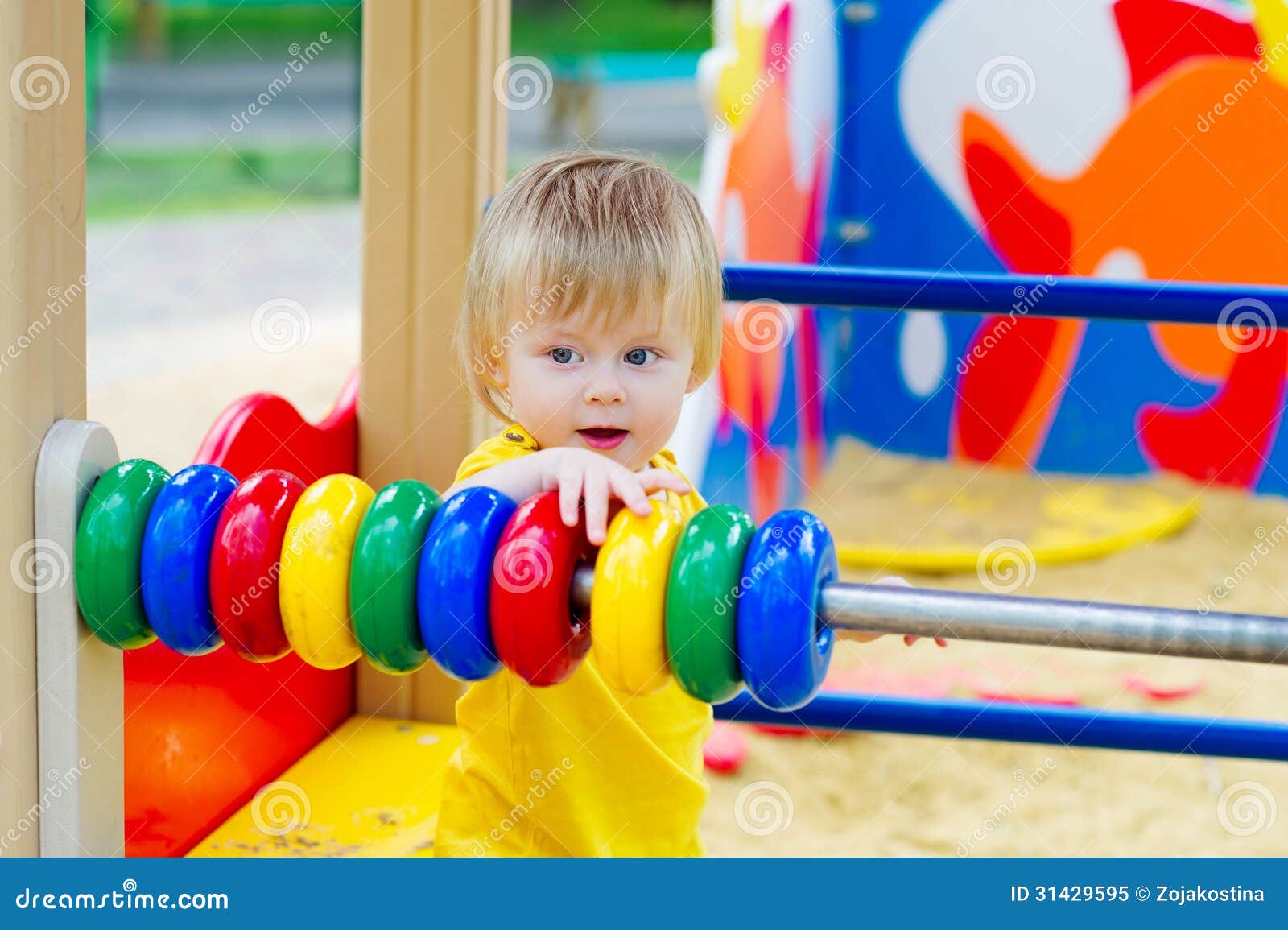 Kid and counting frame stock image. Image of abacus, play - 31429595
