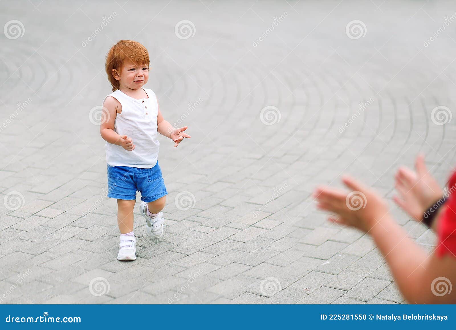 The Kid is Crying, Complaining and Looking for Parental Support Stock ...