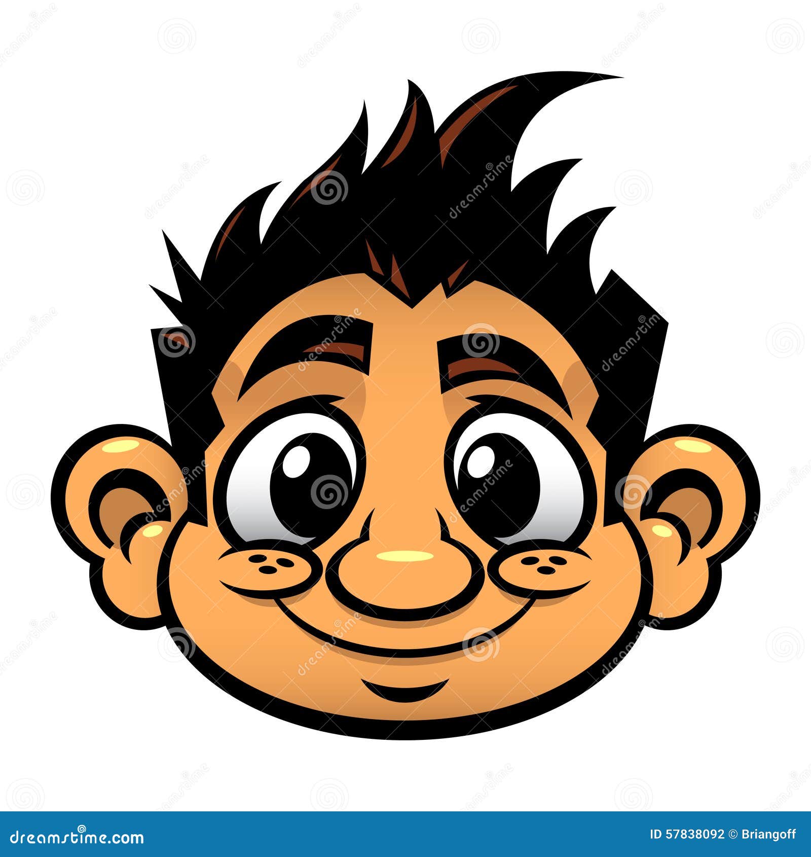 Kid Cute Face Cartoon Illustration Icon Stock Vector - Illustration of ...