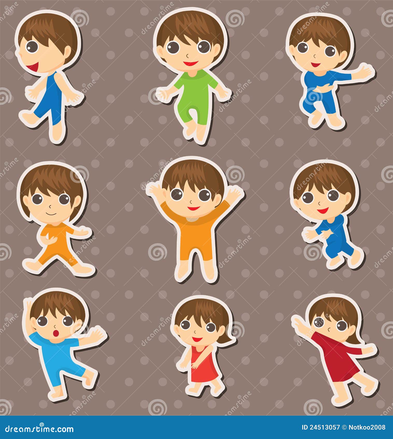 Kid dance stickers stock vector. Illustration of book - 24513057