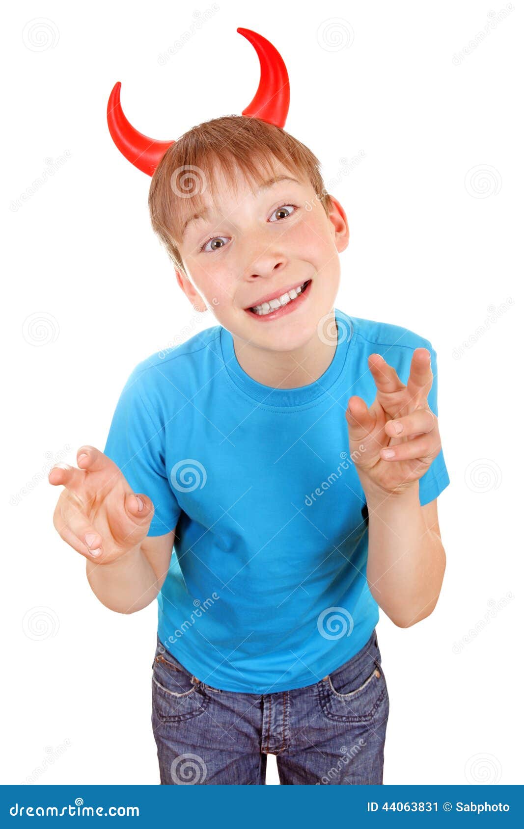Kid with Devil Horns stock image. Image of naughty, mocker - 44063831
