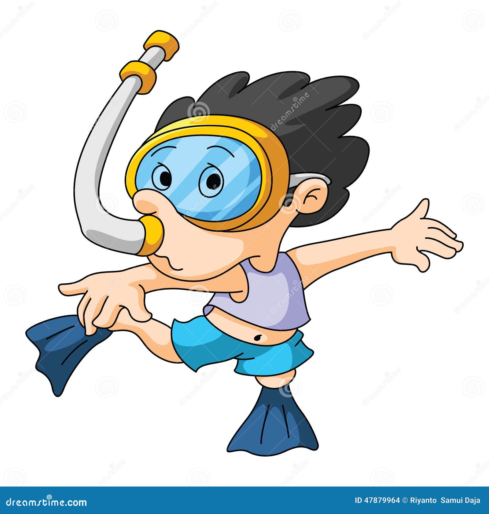 Kid Diving stock vector. Illustration of water, vacation - 47879964