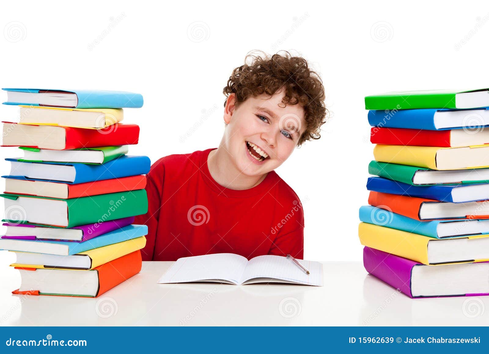 Kid doing homework stock image. Image of horizontal, interior - 15962639