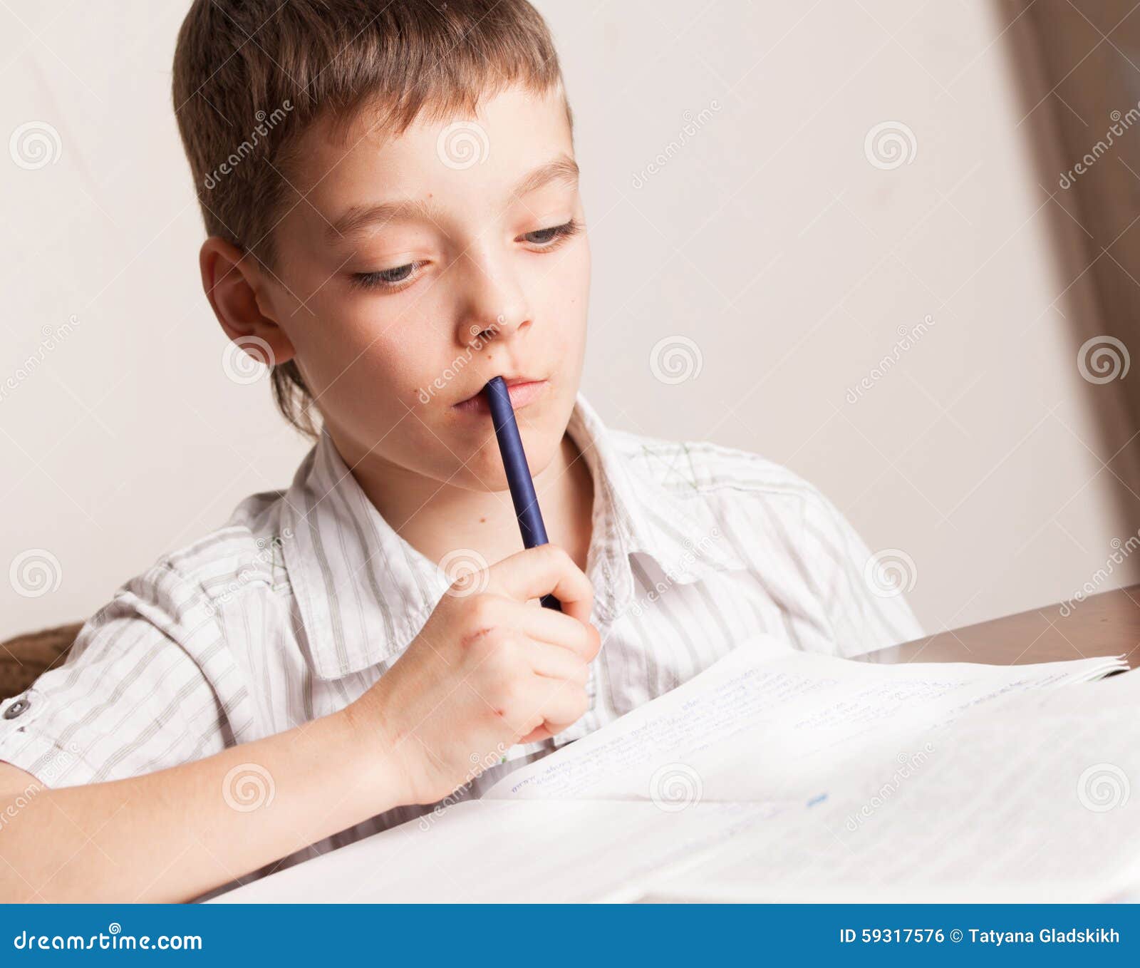 Kid doing homework stock photo. Image of hands, human - 59317576