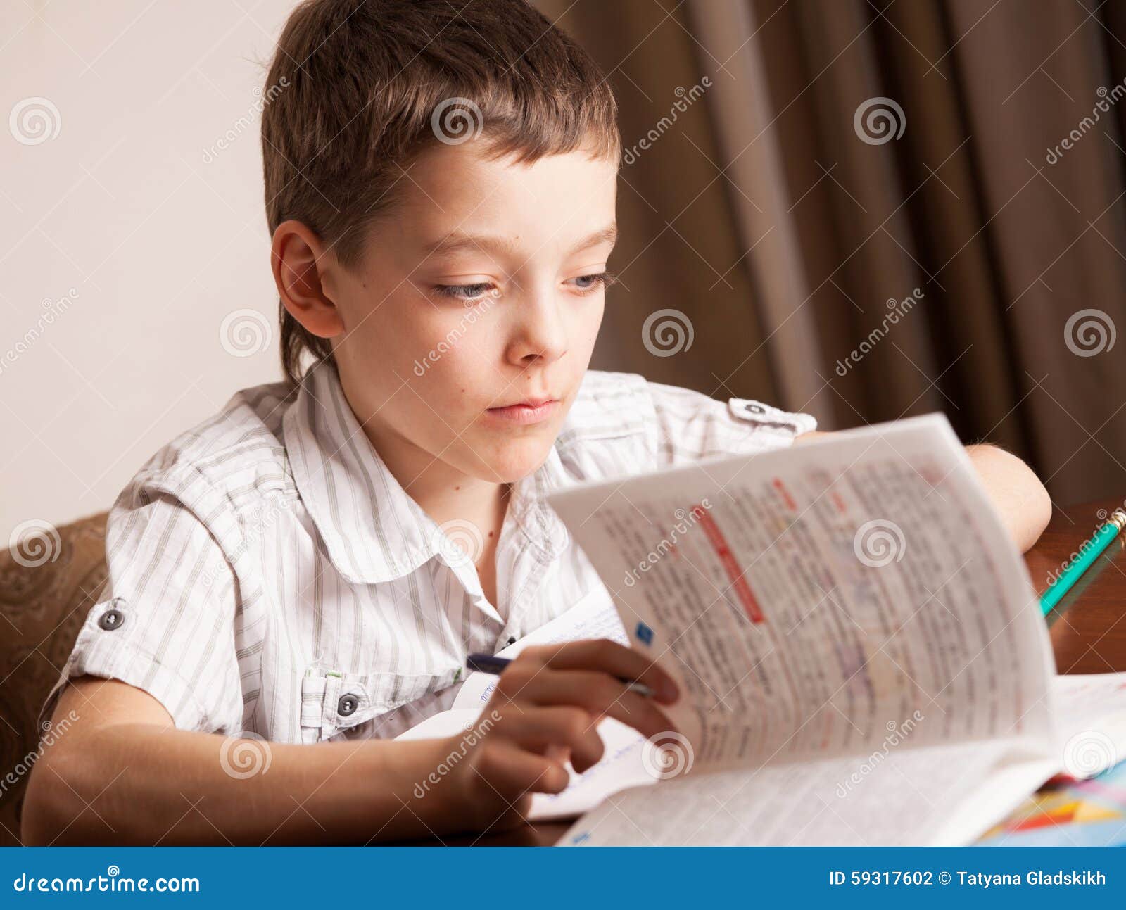 Kid doing homework stock photo. Image of homework, teenagers - 59317602