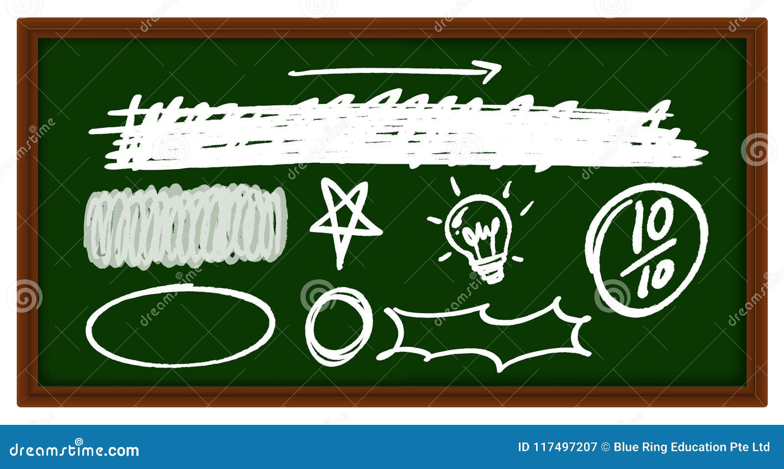 Kid Drawing on Chalk Board stock vector. Illustration of line - 117497207