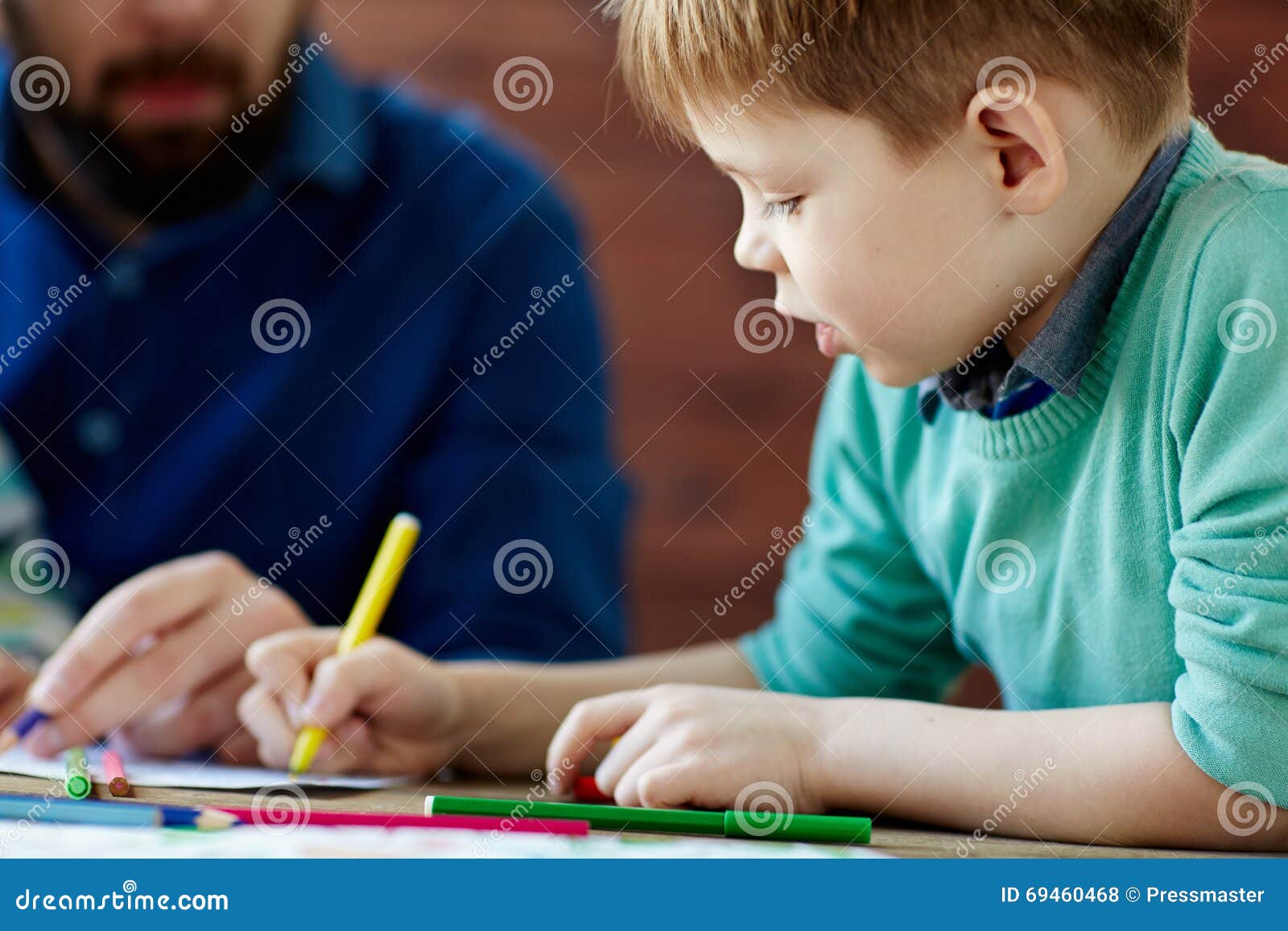 Kid drawing stock photo. Image of childhood, highlighter - 69460468
