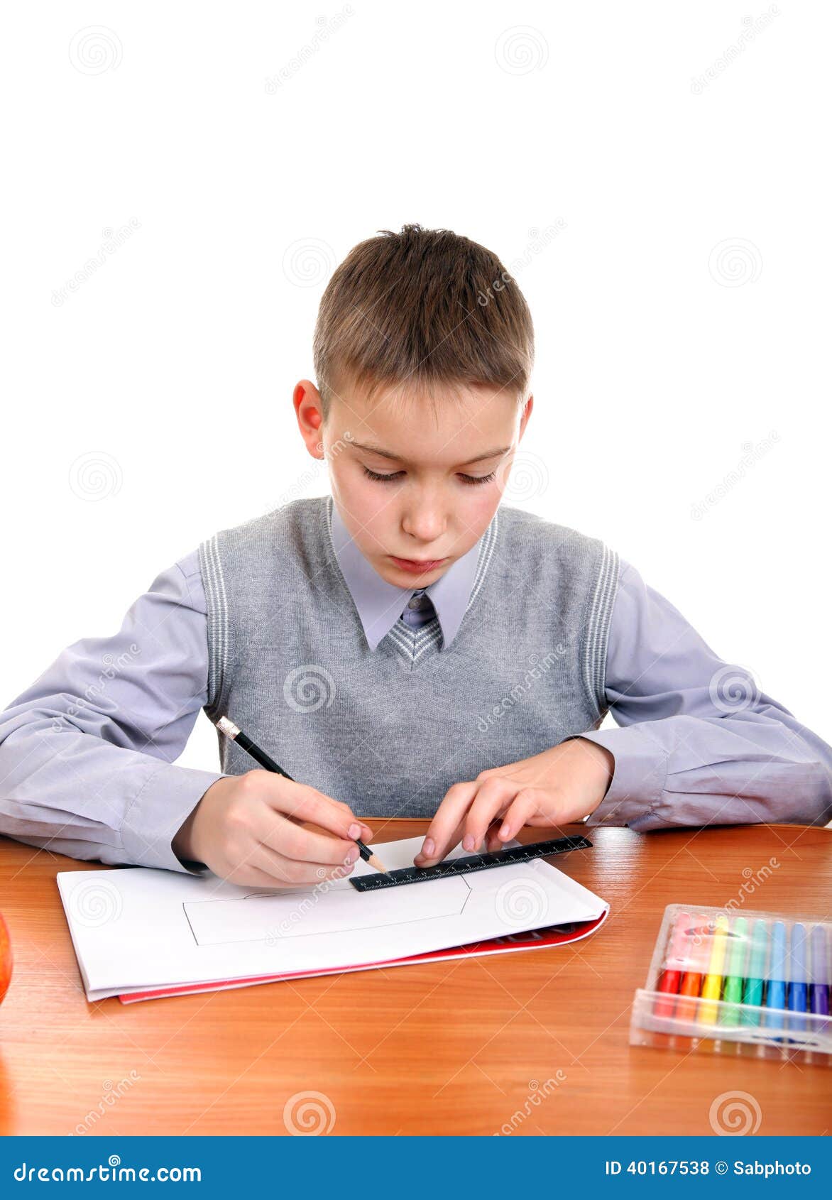 Kid drawing stock photo. Image of desk, learn, draw, learning - 40167538