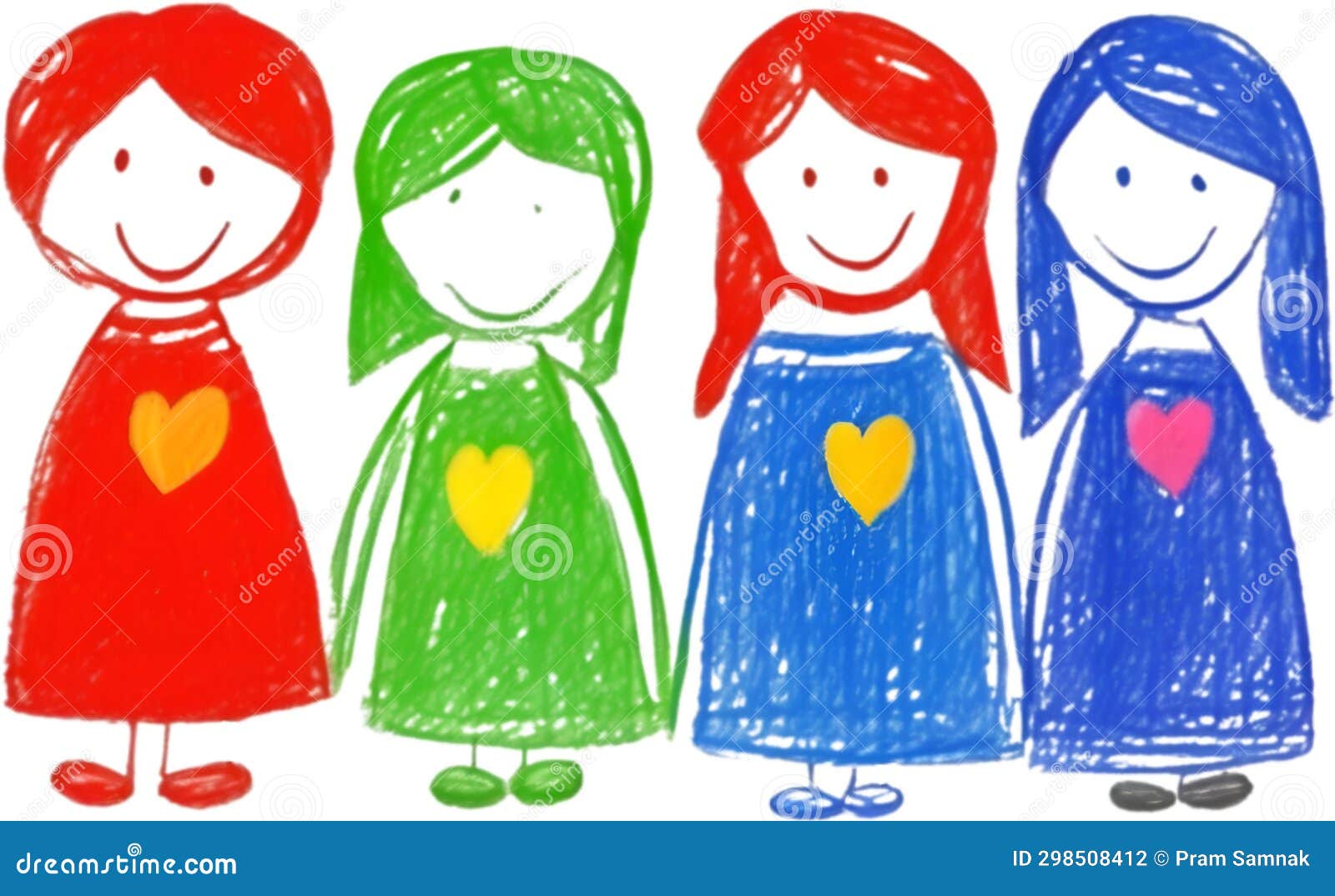 A Kid Drawing of the Sibling. AI-Generated. Stock Photo - Illustration ...