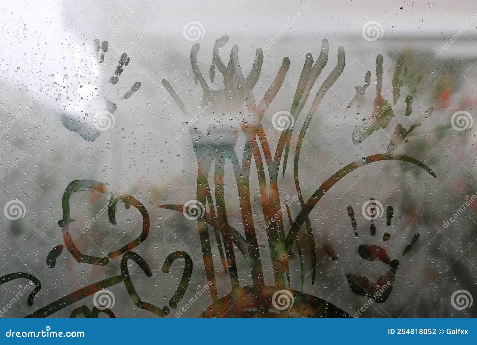 Condensation On Glass Drawing