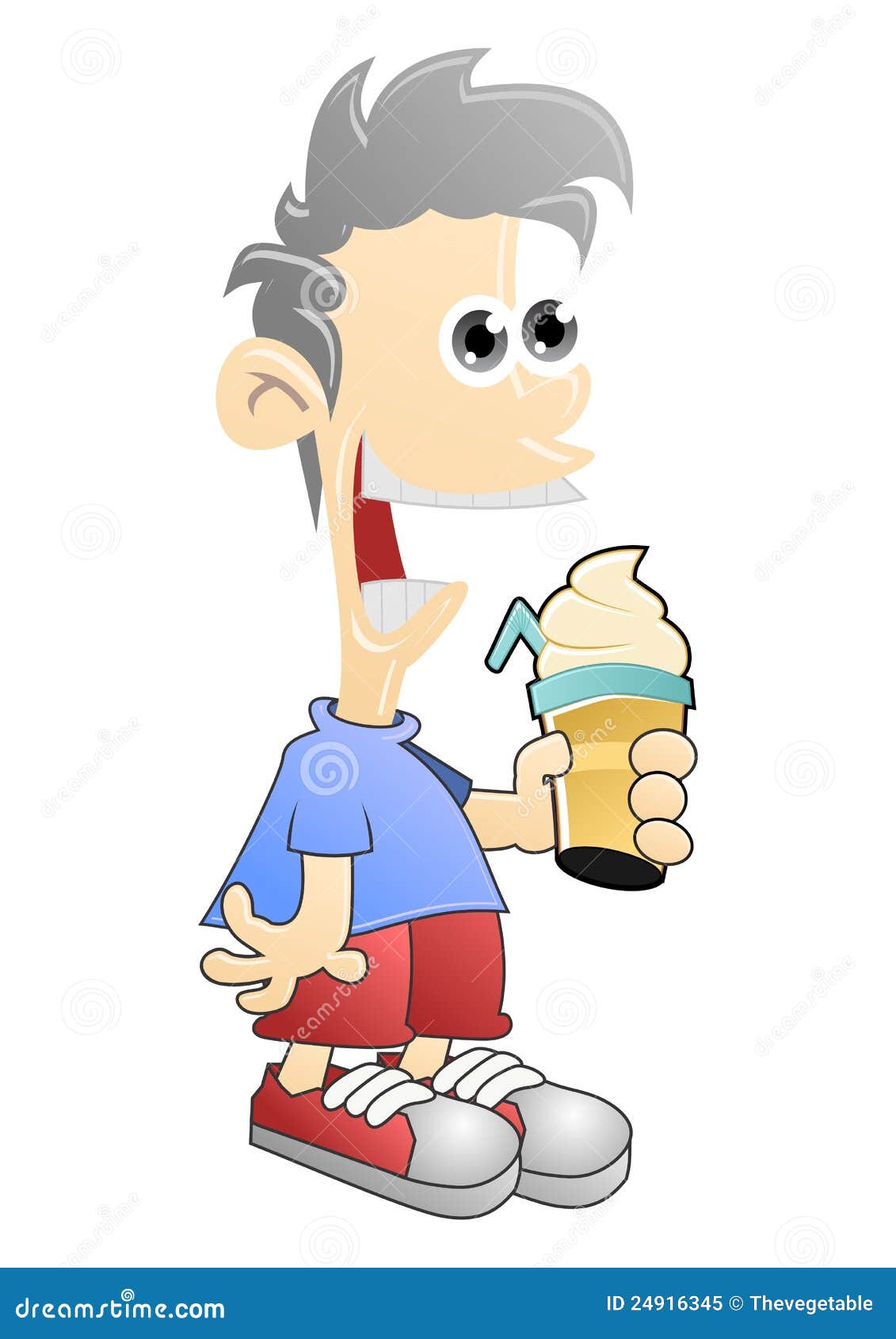 Kid drink milk shake stock illustration. Illustration of enjoyment ...
