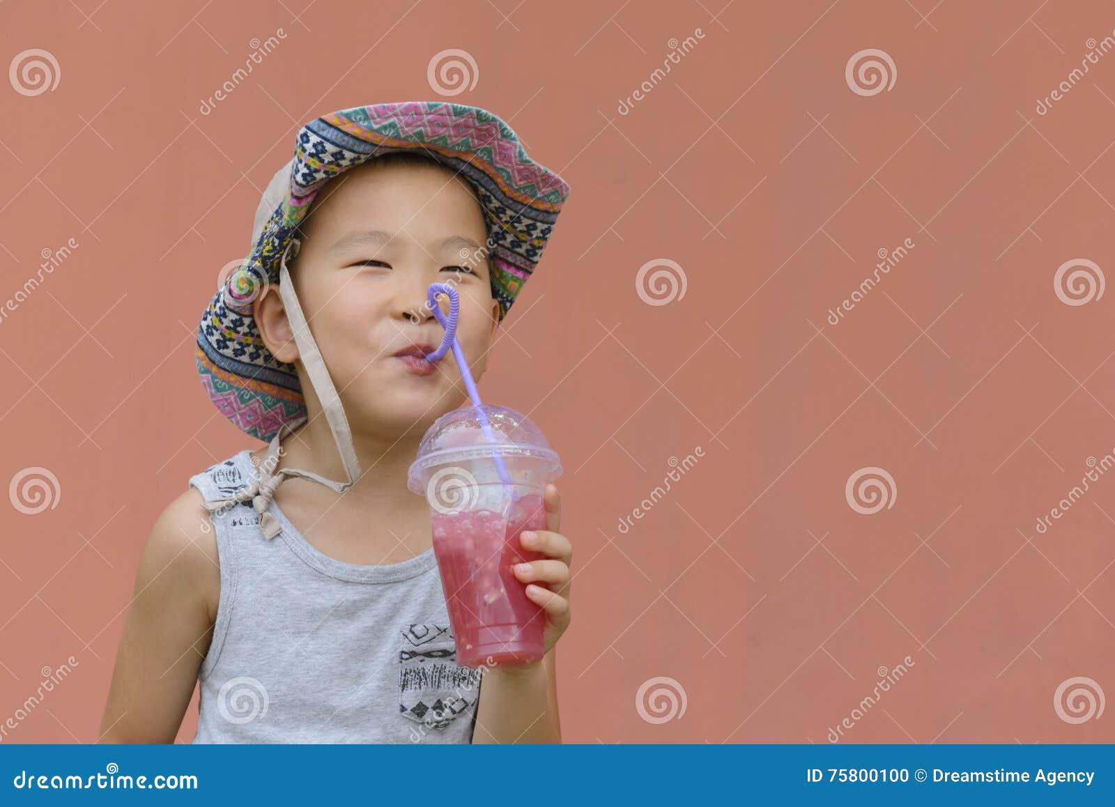 Kid drinking cold drink stock photo. Image of cute, fruit - 75800100