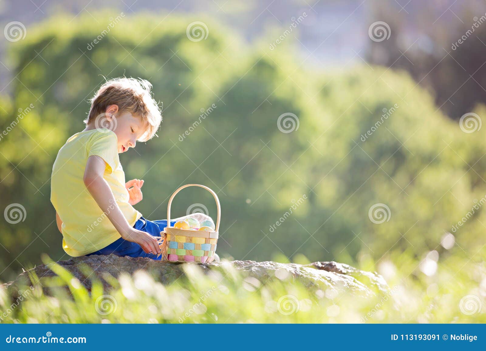 Kid at easter stock image. Image of decoration, adorable - 113193091