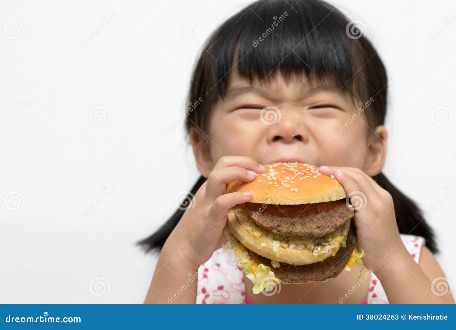 Kid eating big burger stock image. Image of humorous - 38024263