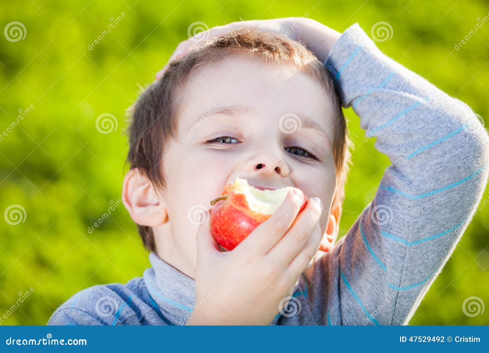 Kid eating fruits stock photo. Image of happiness, little - 47529492