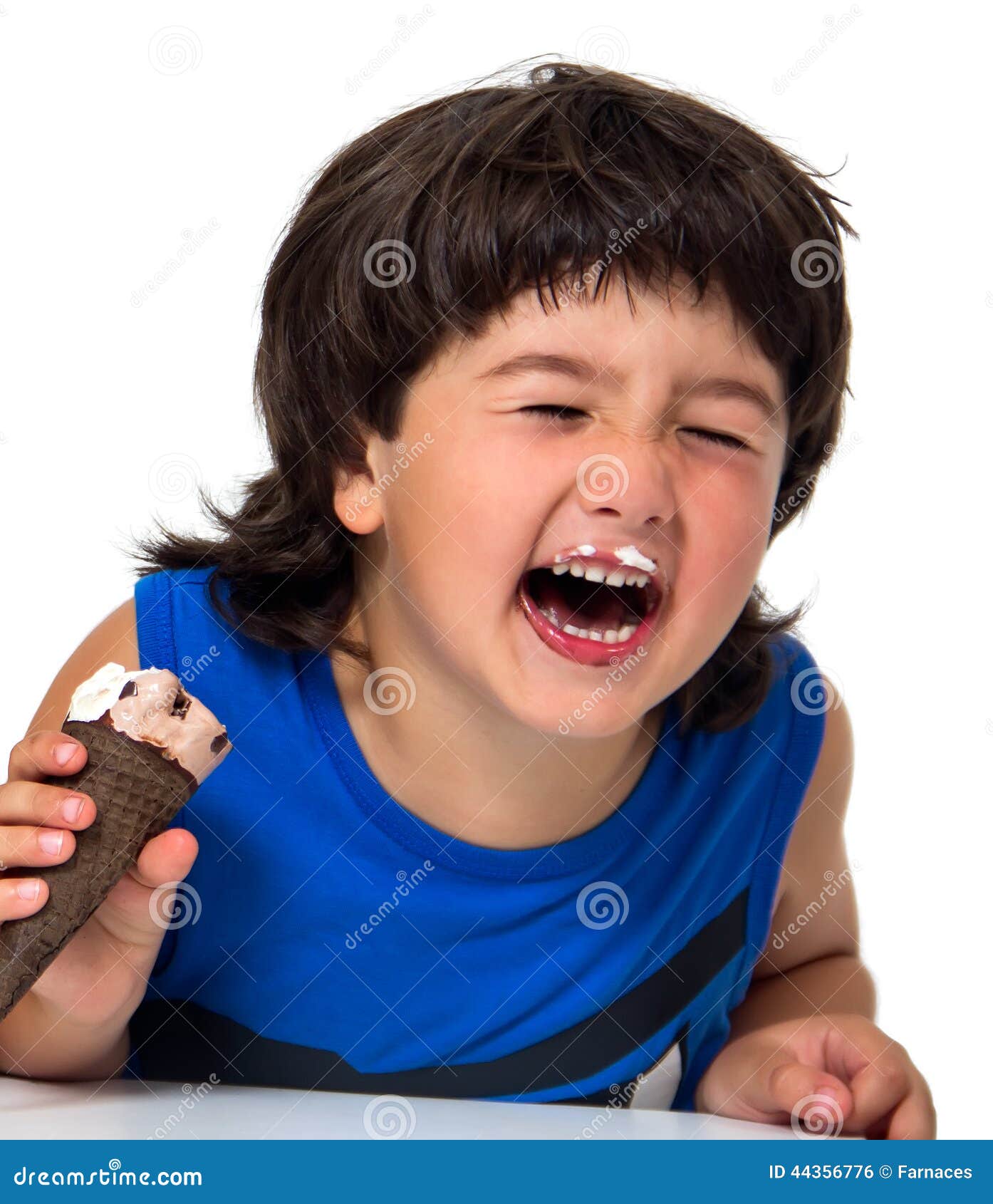 Kid eating ice cream stock photo. Image of beautiful - 44356776