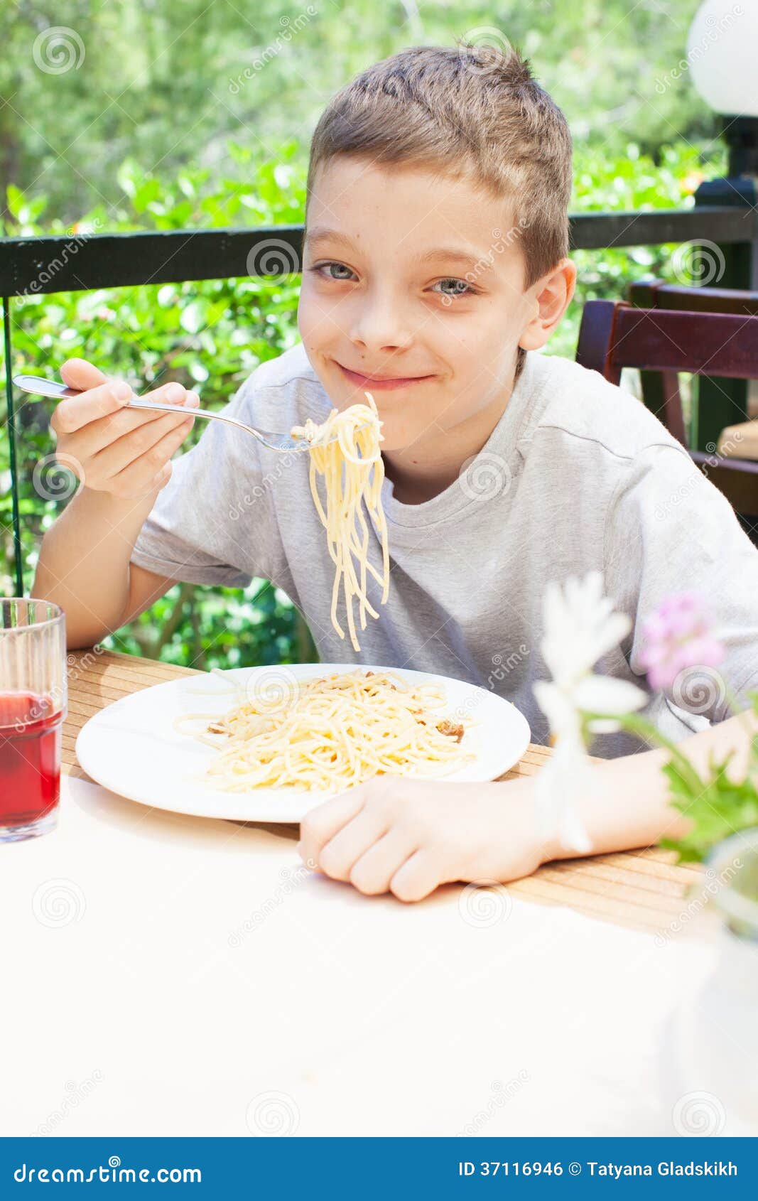 Kid eating pasta stock photo. Image of lifestyle, childhood - 37116946