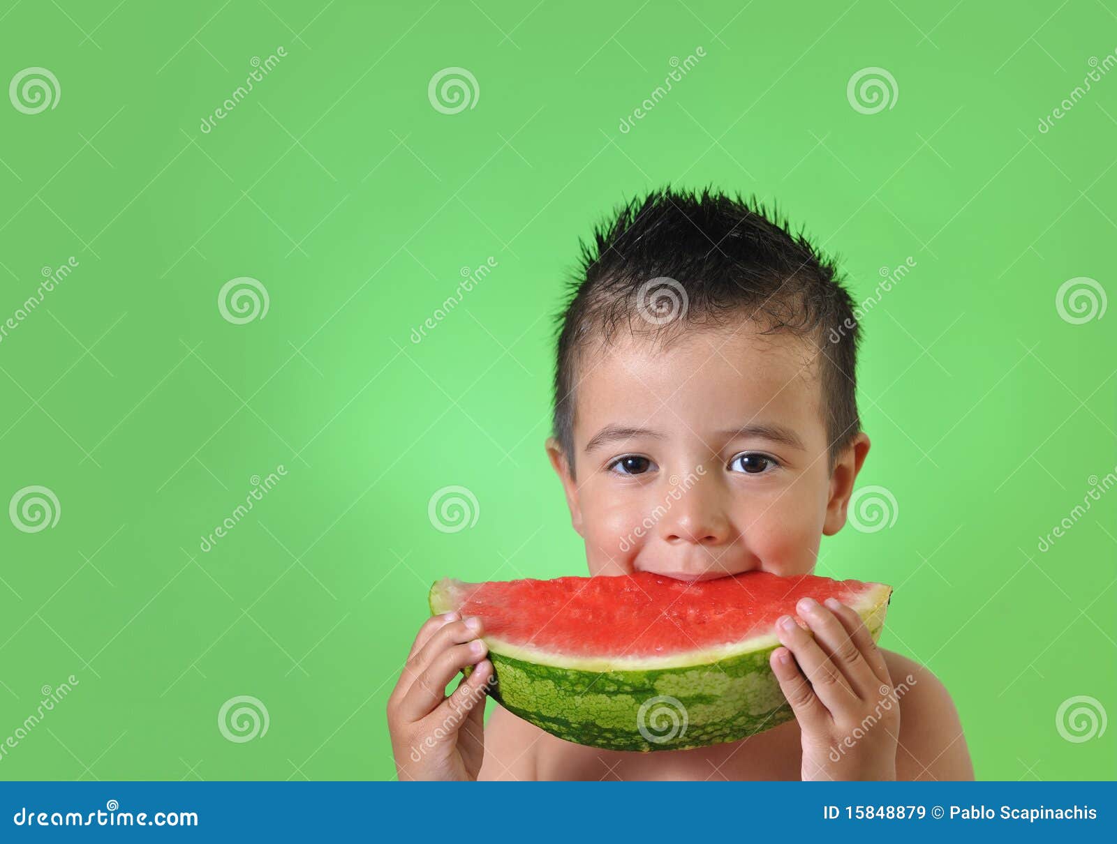 Kid eating watermelon stock image. Image of laugh, colorful - 15848879