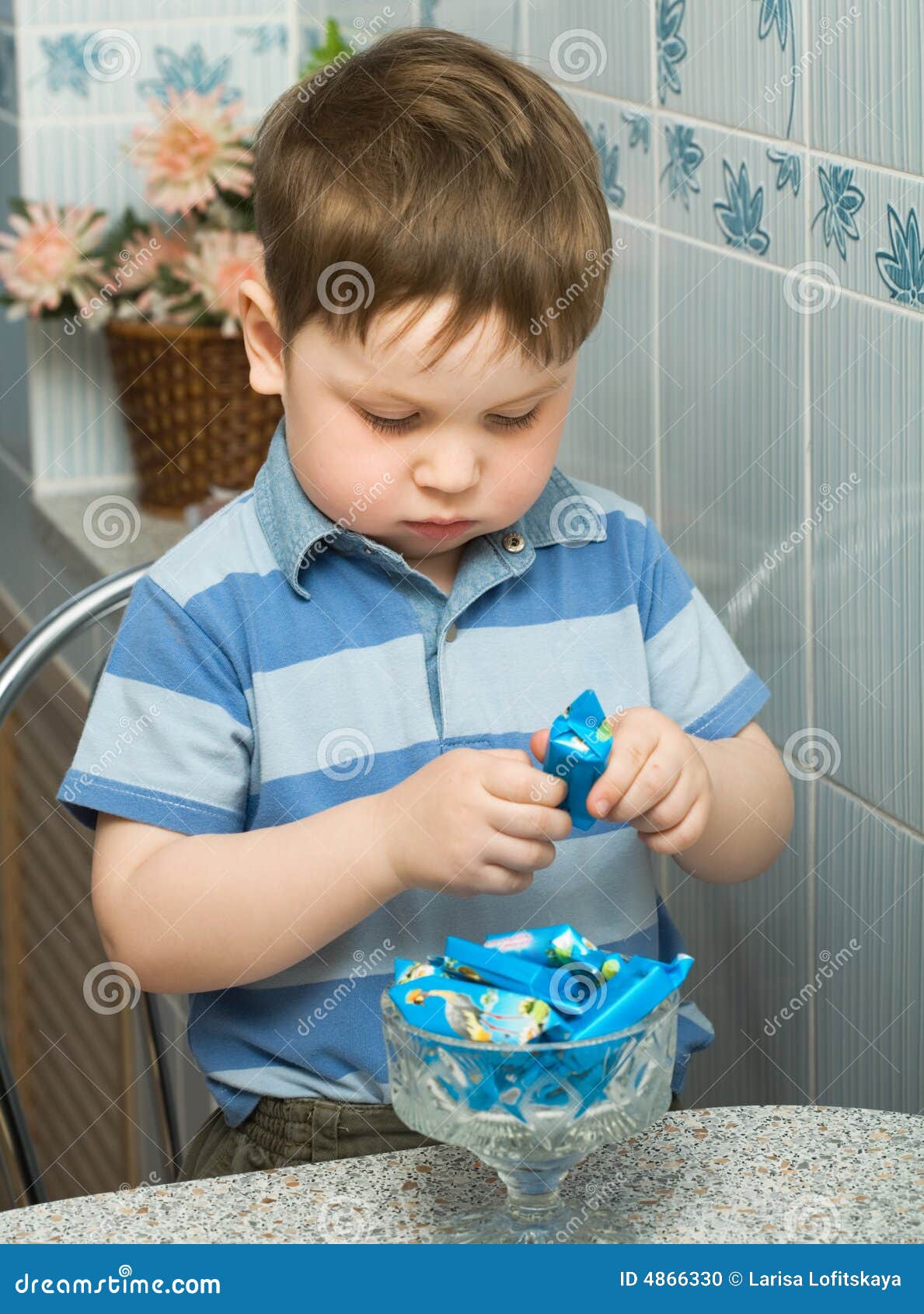 Kid eats sweets stock photo. Image of caucasian, young - 4866330