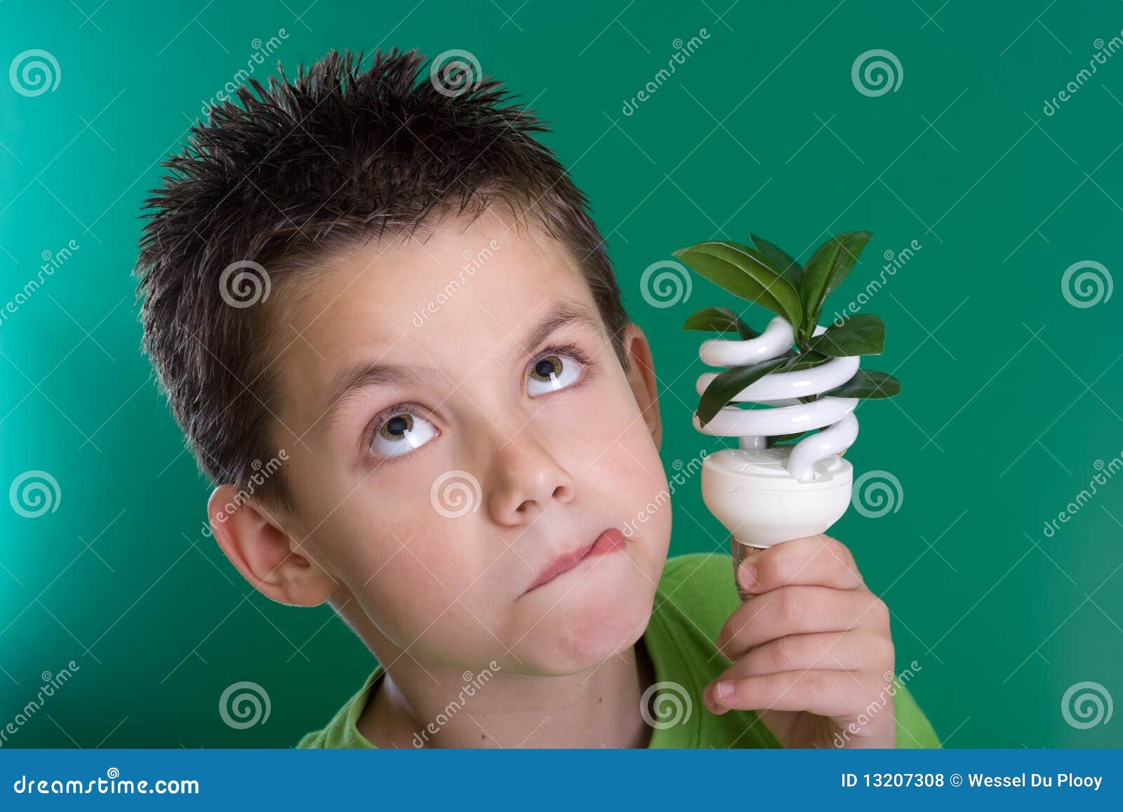 Kid with Energy Saving Bulb Stock Photo - Image of concept, economical ...